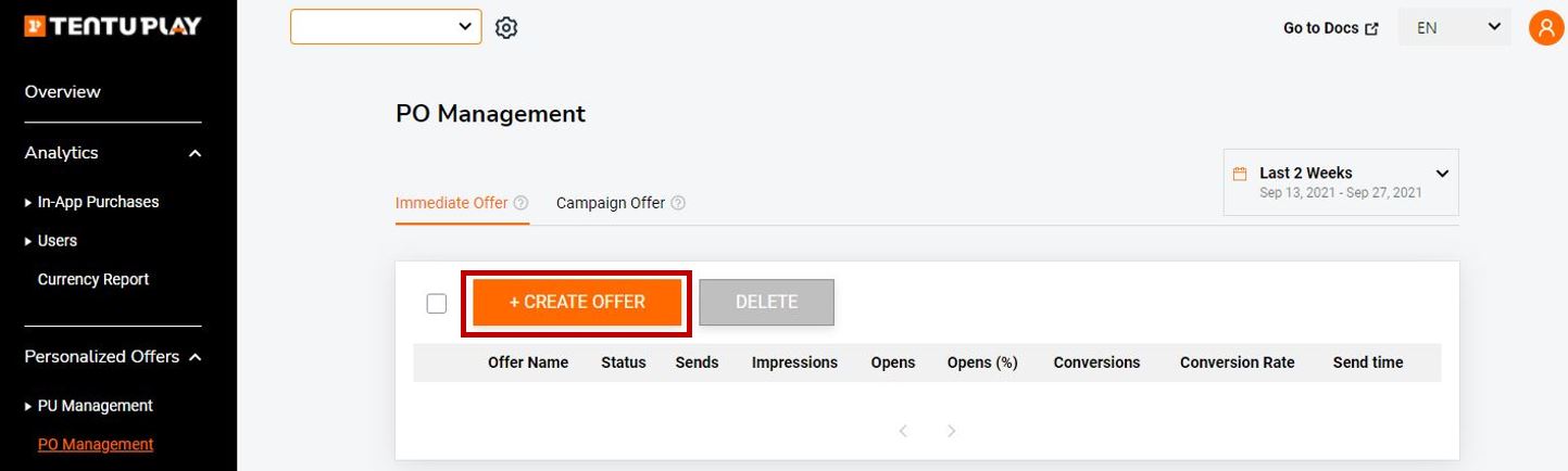 Configure offers - TentuPlay SDK Docs